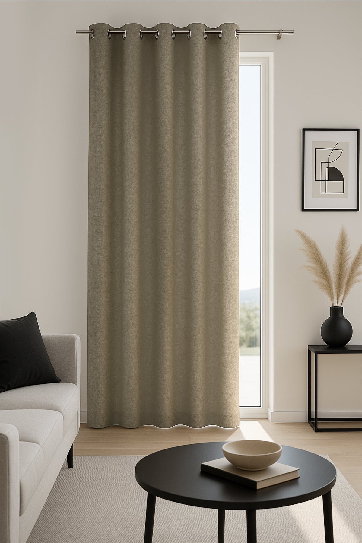 Nadia Halkalı Fon Perde Bronz 140x260 – Premier Home